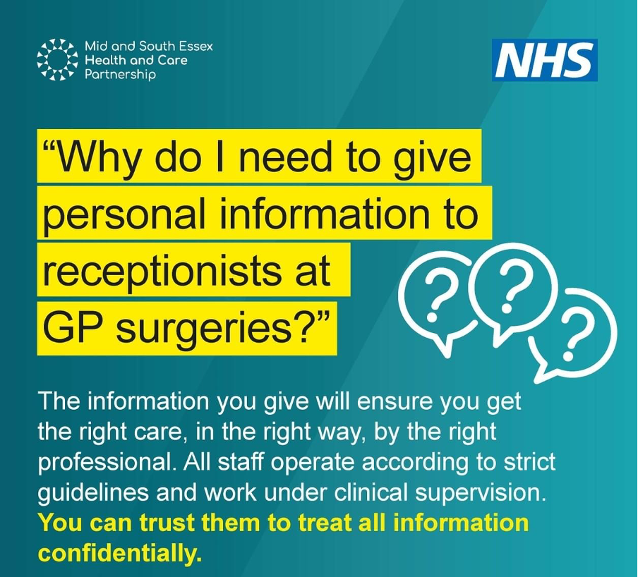 Why do I need to give personal information to receptionists at GP ...